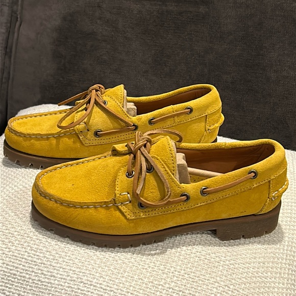 Froats | Shoes | Nwot Froats Womens Mustard Yellow Nubuck Leather Brown ...